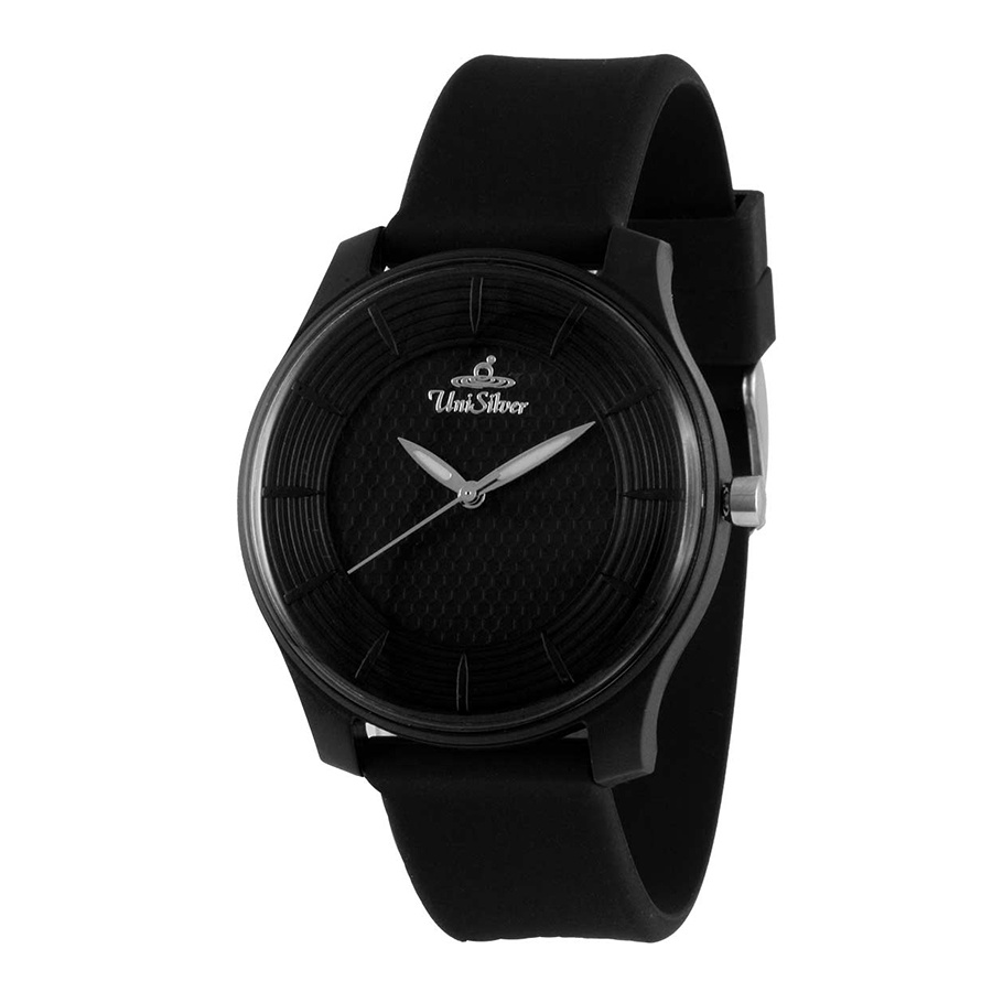 UniSilver TIME OPSIS REON Men's Large Analog Black/Black Rubber KW3417 ...