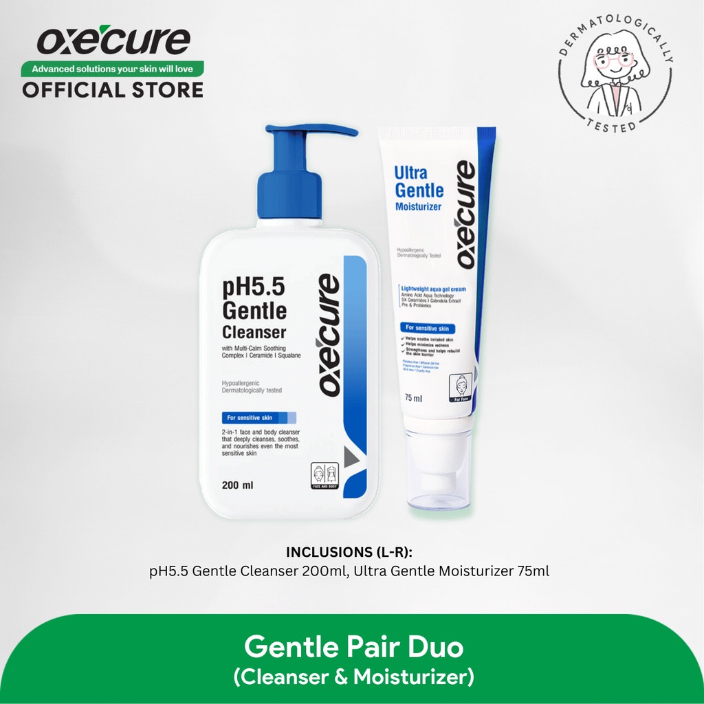 OXECURE Gentle Pair Duo [Cleanser + Moisturizer for Sensitive Skin ...