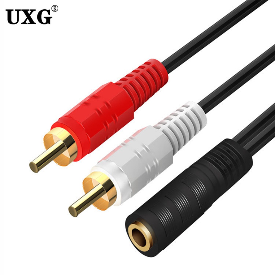 0.25m 3.5mm To RCA Female Connector Jack Stereo Cable Y Plug To 2 RCA ...