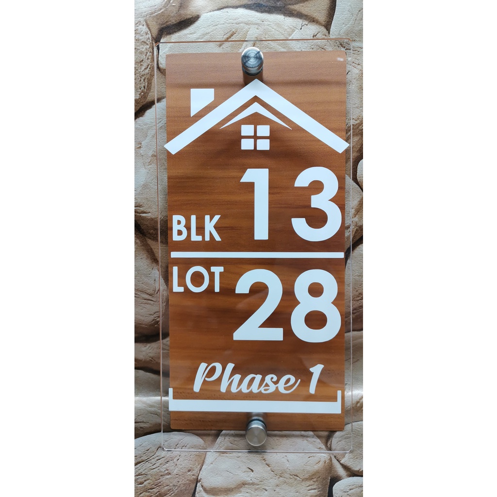WOOD Design ACRYLIC SIGNAGE ADDRESS HOUSE NUMBER / PERSONALIZED 9x4.25 ...
