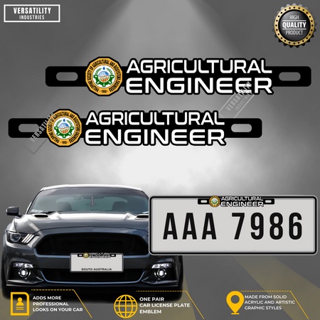 Agricultural ENGINEER Car License Plate Emblem Accessories 1 pair front ...