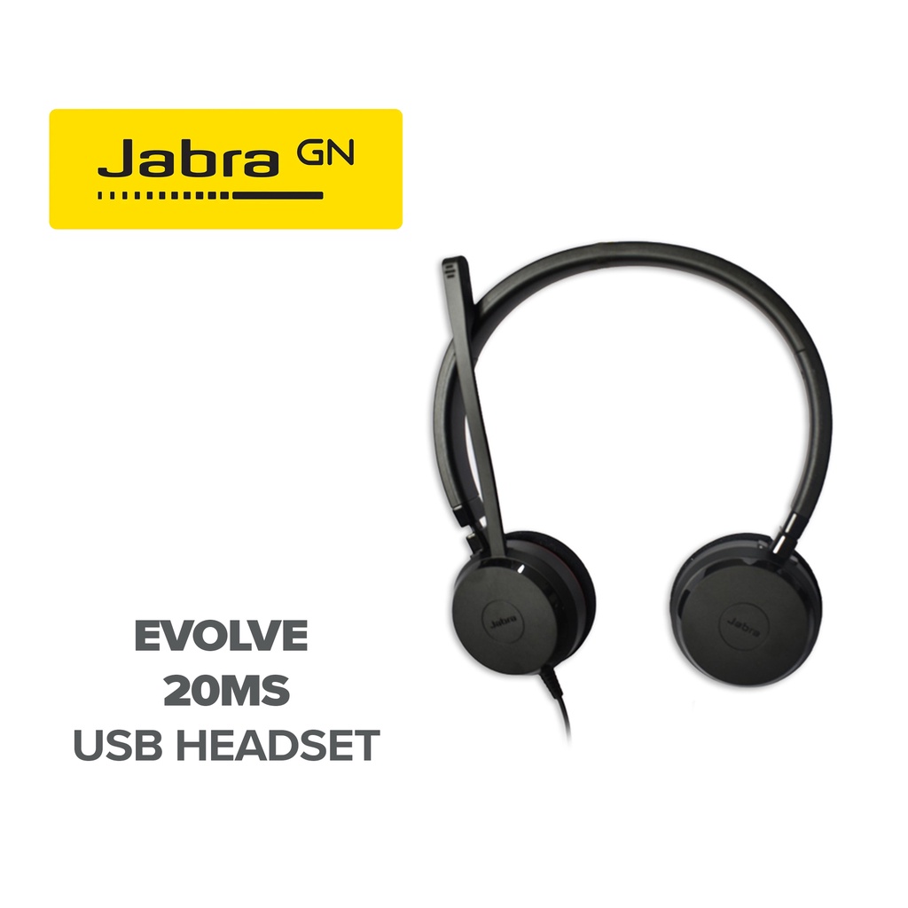 Jabra Evolve 20 / Evolve 20 MS/UC MS Stereo USB Headset | Shopee ...