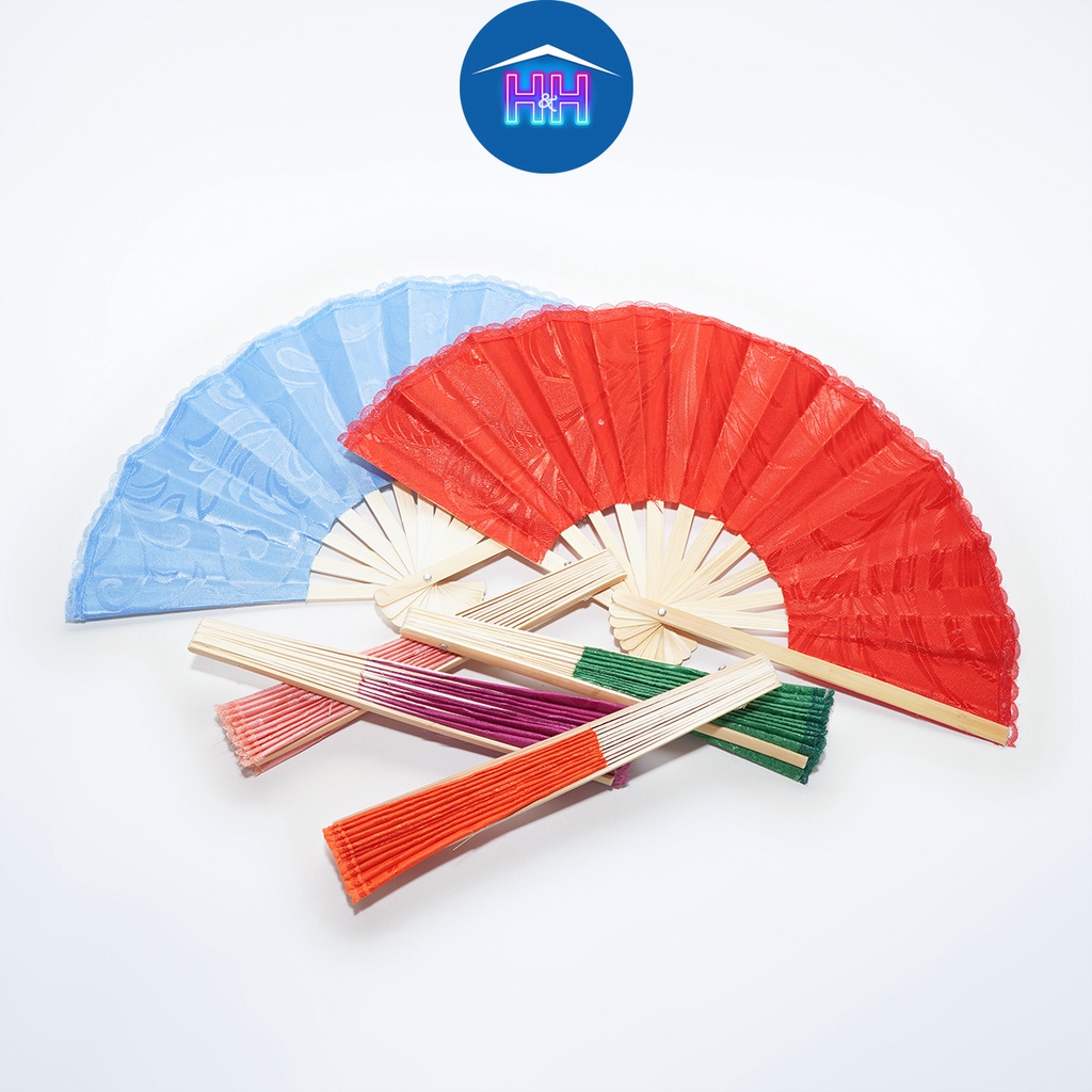 H&H Pamaypay Folding Fan - Handheld Wooden Cool Summer Abanico Pamaypay ...