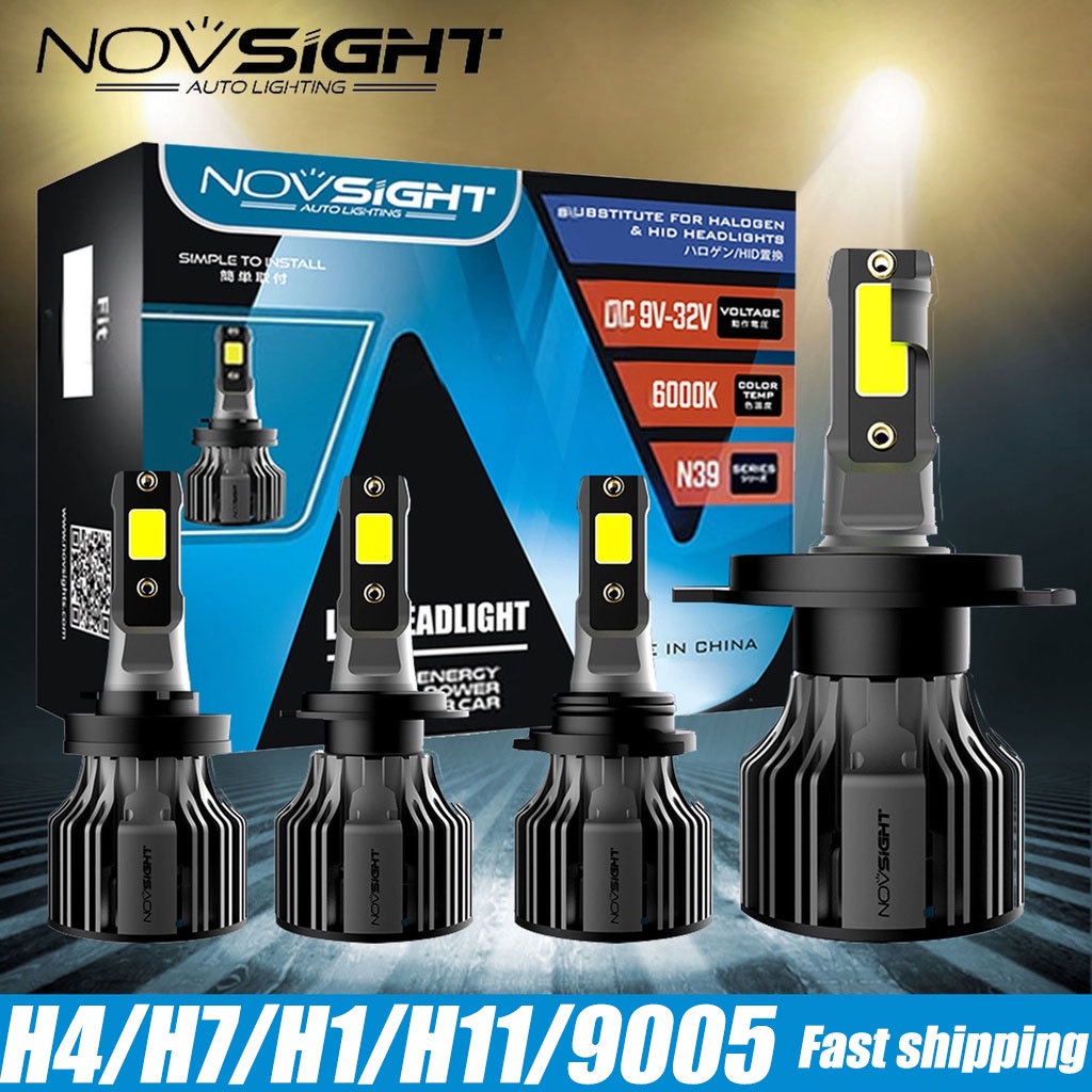 NOVSIGHT H4 LED Headlight for Car H7/H1/H11/9005 Led Bulb 10000LM 6000K Headlamp 3 Years ...