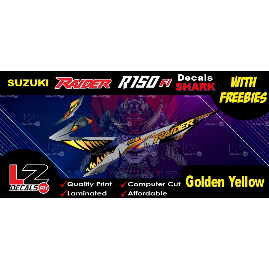 Suzuki Raider 150 Fi Decals / Stickers Shark with freebies sticker ...