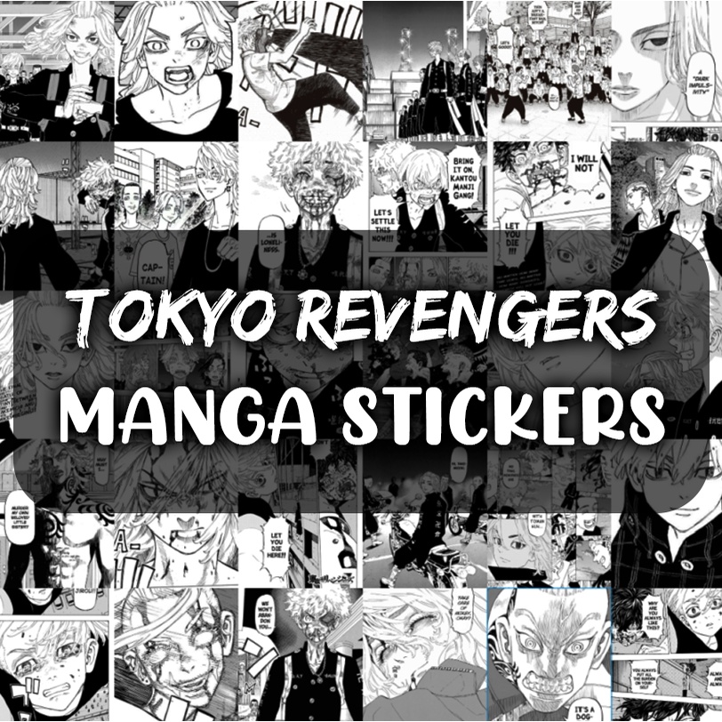 TOKYO REVENGERS MANGA Stickers A6 Size 20pcs Wall Design Black and ...