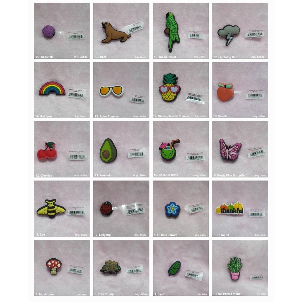 ONHAND ORIGINAL Jibbitz Regular designs 1-40 Hole Shoes Charms | Shopee ...