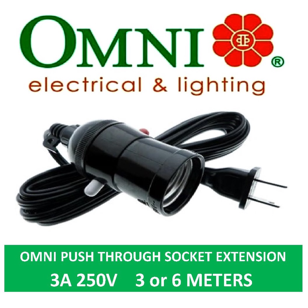 OMNI PUSH THROUGH SOCKET EXTENSION 3 MTS or 6 MTS E27-613 E27-616 ...