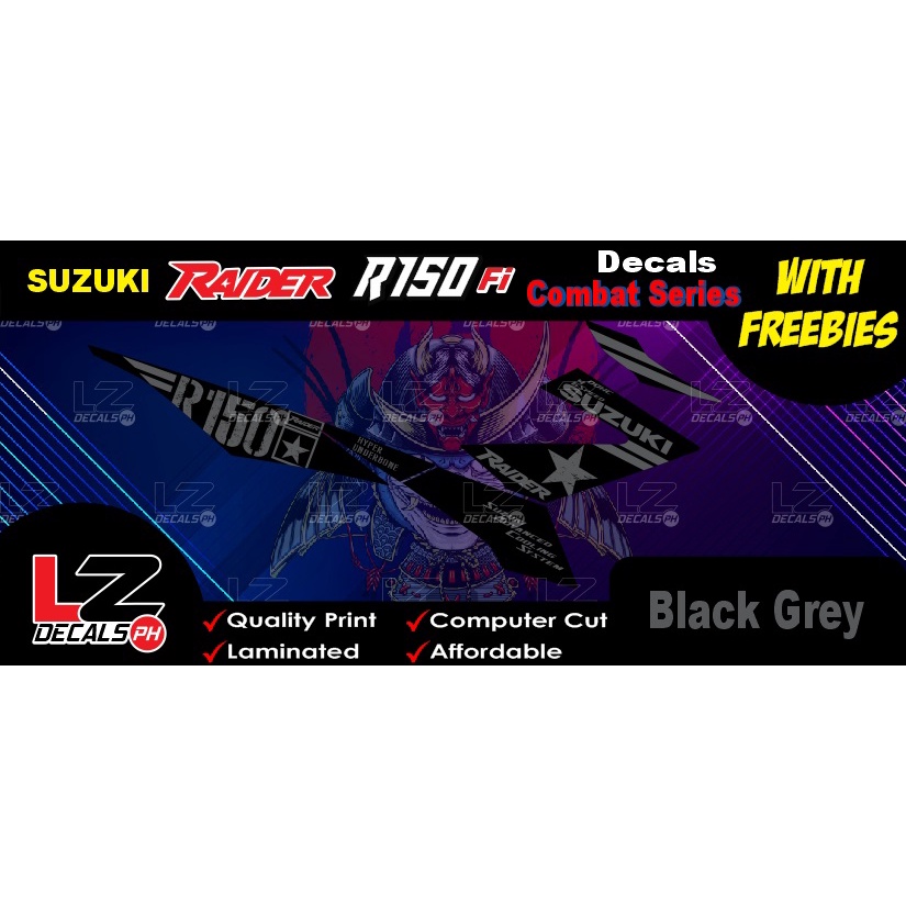 Suzuki Raider R150 Fi Combat Series Decals / Stickers with freebies ...