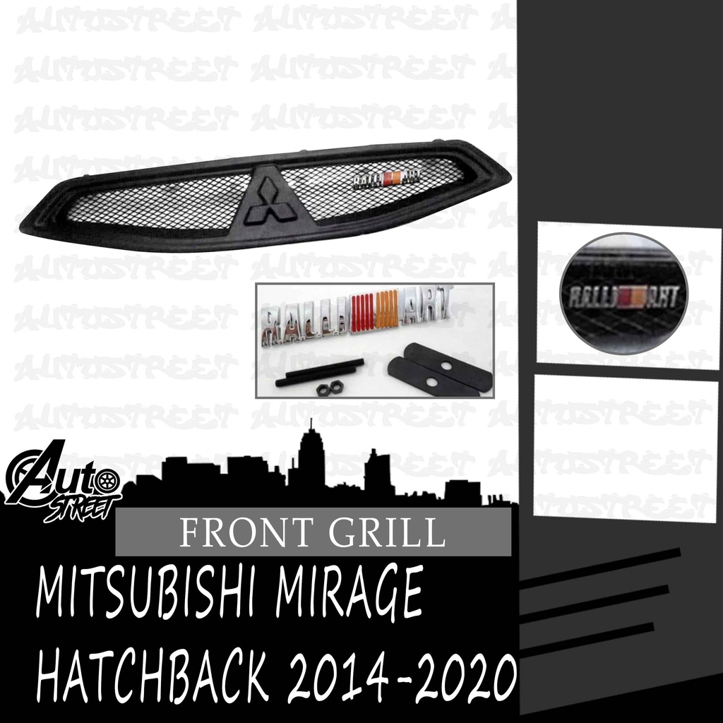 Mitsubishi Mirage Hatchback 2014-2020 Front Grill Mesh styled(Black ...