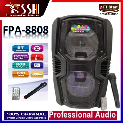 FT-Star 12" LED Party Speaker with Bluetooth,Micro SD,FM and Wireless ...