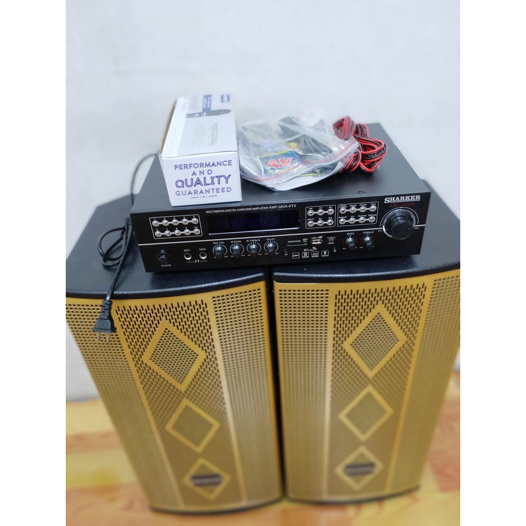 NEW SET AMP-360A TWO SPEAKER WITH AMPLIFIER AND MICROPHONE ( 24 INCHES ...