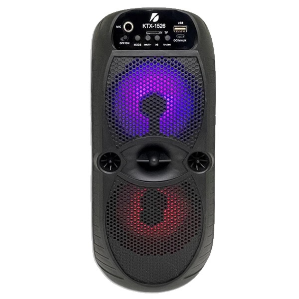 KTX-1526 4"x2 Super Bass Karaoke Wireless Bluetooth Portable Speaker ...