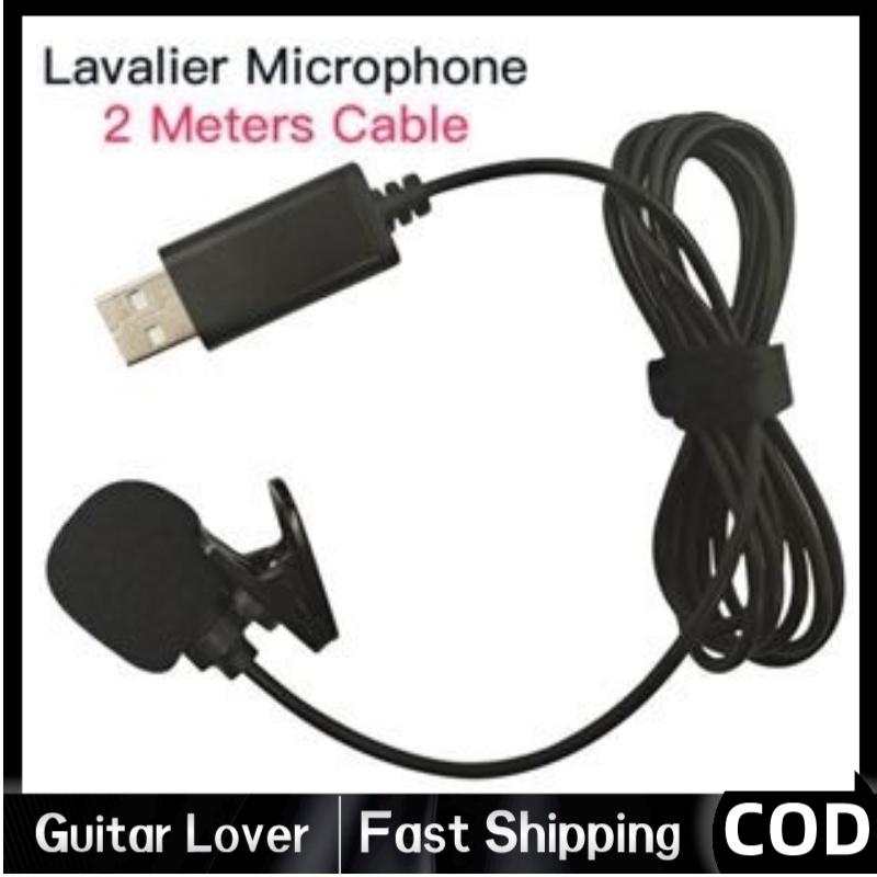 USB Lavalier Lapel Condenser Microphone Omnidirectional Wired Clip-on ...