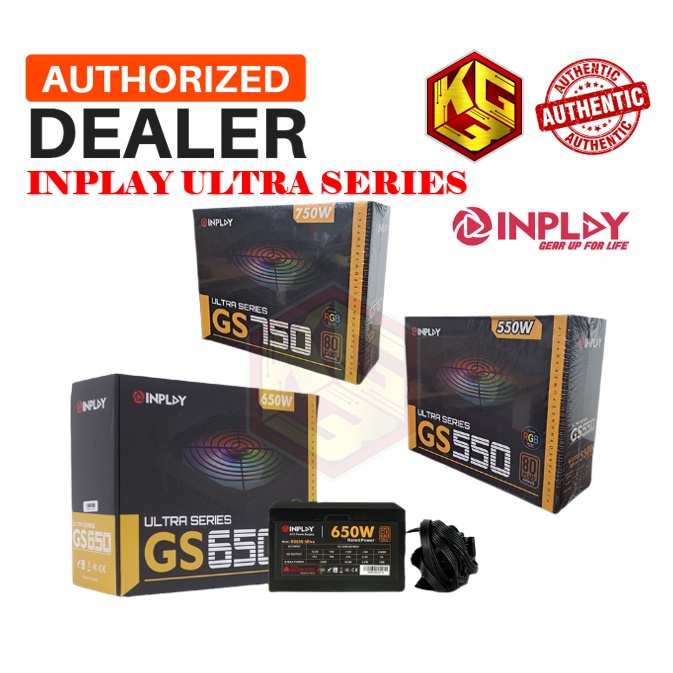 Inplay Ultra RGB 550w 650w 750w True Rated Power Supply PSU 80+ Bronze ...
