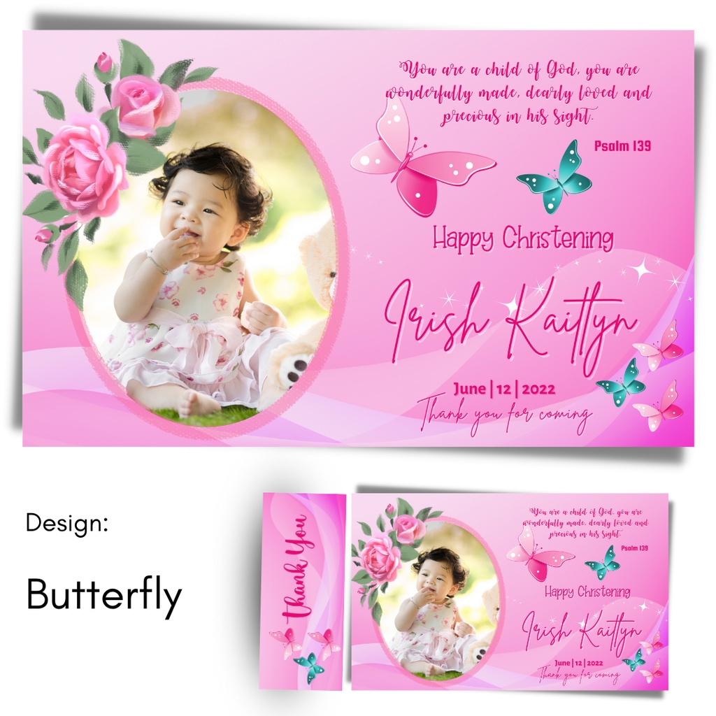 Christening Girl Ref Magnet Souvenir ATM Size (Min20pcs) GLOSSY ...