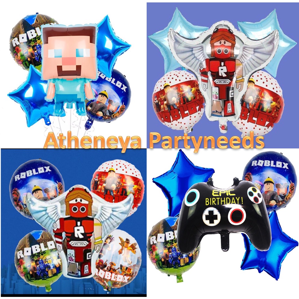 5in1 roblox theme party foil balloons / Roblox balloons Character theme ...