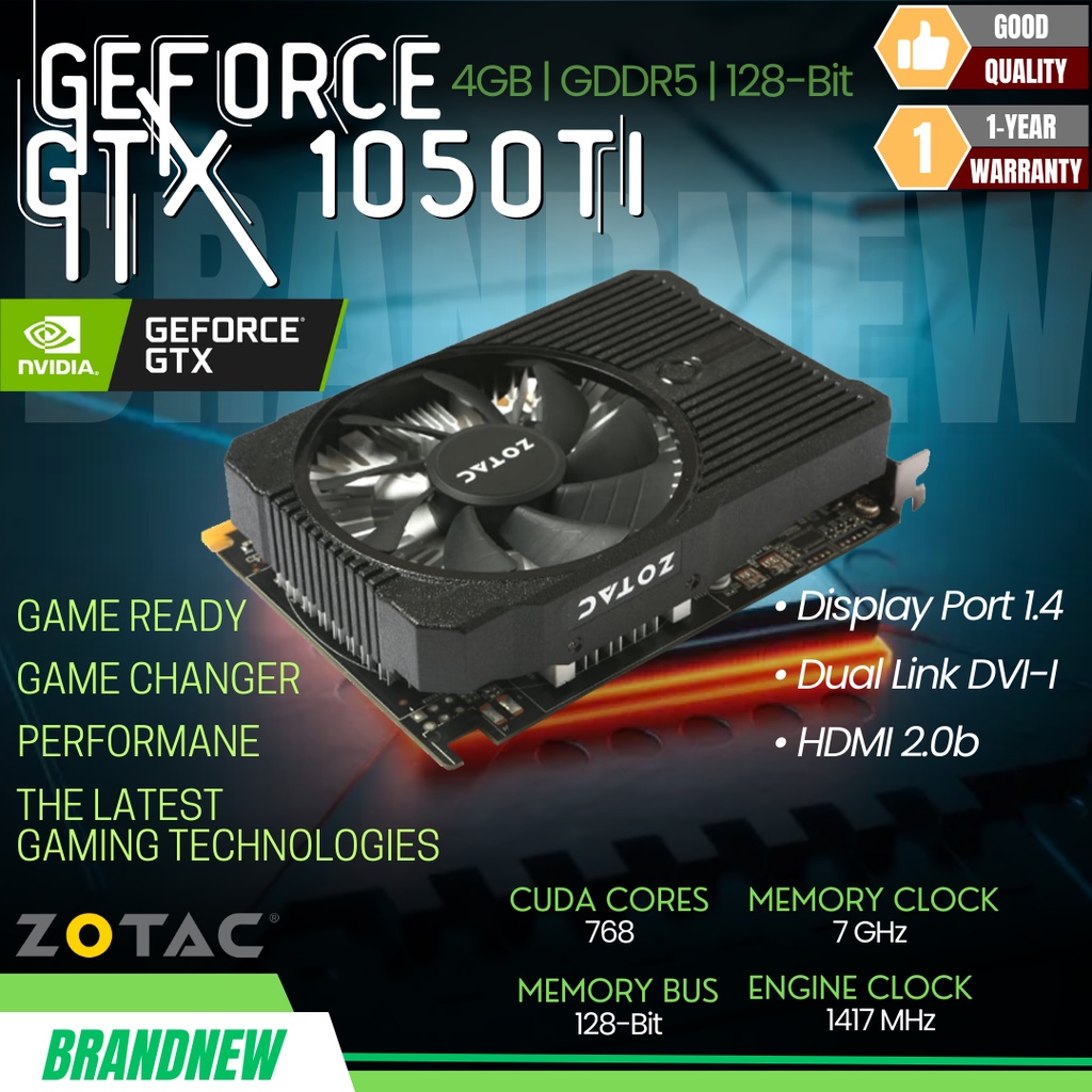 ZOTAC GTX 1050 Ti Mini 4GB 128-Bit GDDR5 Video Card | Shopee Philippines