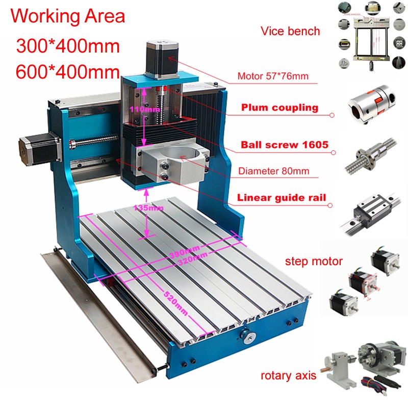 CNC Frame 6040 Linear Guide Rail PCB Engraving Drilling Milling Machine ...