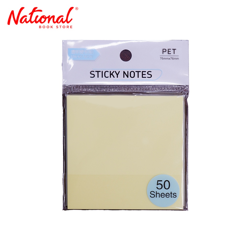 Sticky Notes 3x3 inches 50's Transparent Plain Yellow - School & Office ...