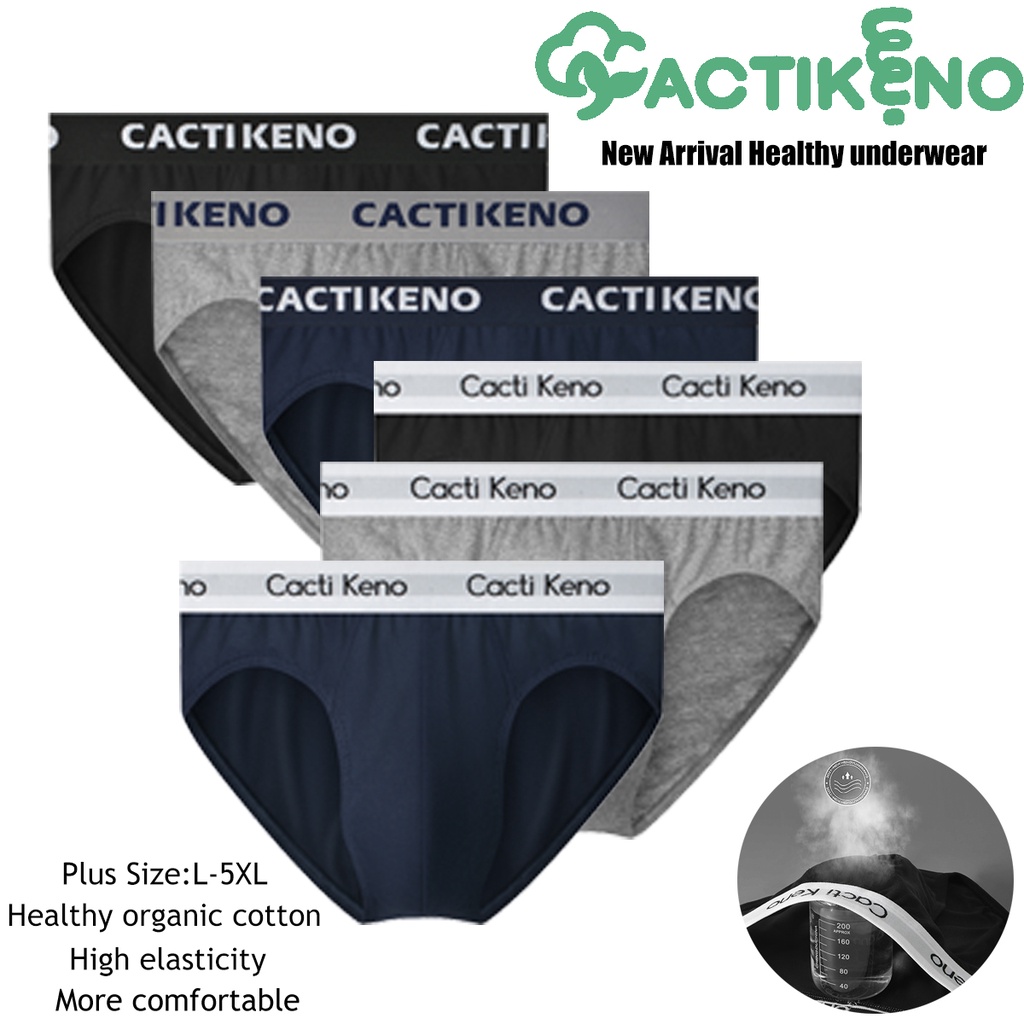 3pcs Cacti Keno Briefs For Men Comfortable Organic Cotton Shorts Plus ...