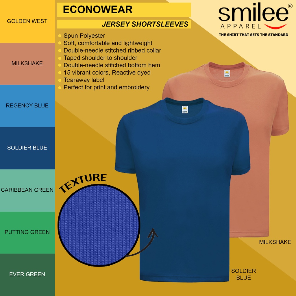 Smilee Apparel Econo Jersey Short Sleeves 2 | Shopee Philippines
