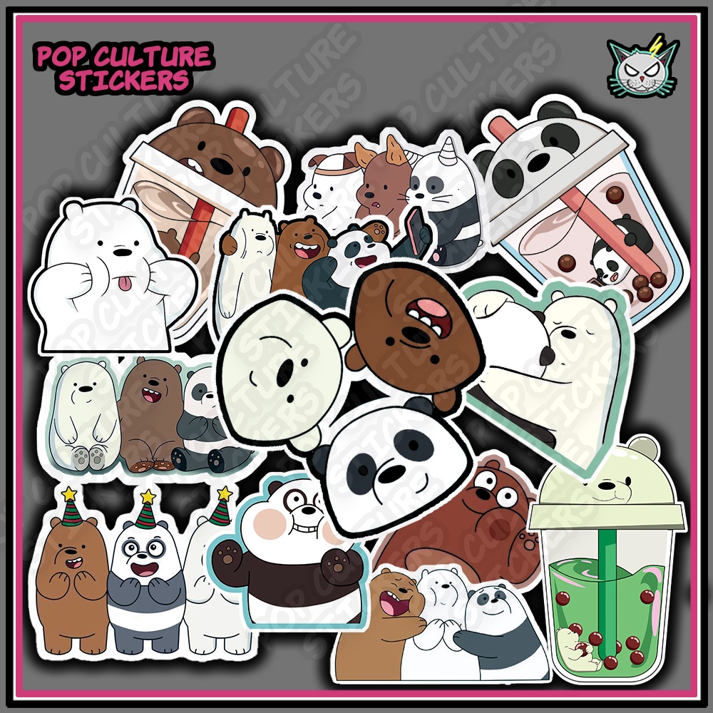 Cartoons - We Bare Bears Vinyl Sticker Pack - (15pcs) Tumbler.Helmet ...