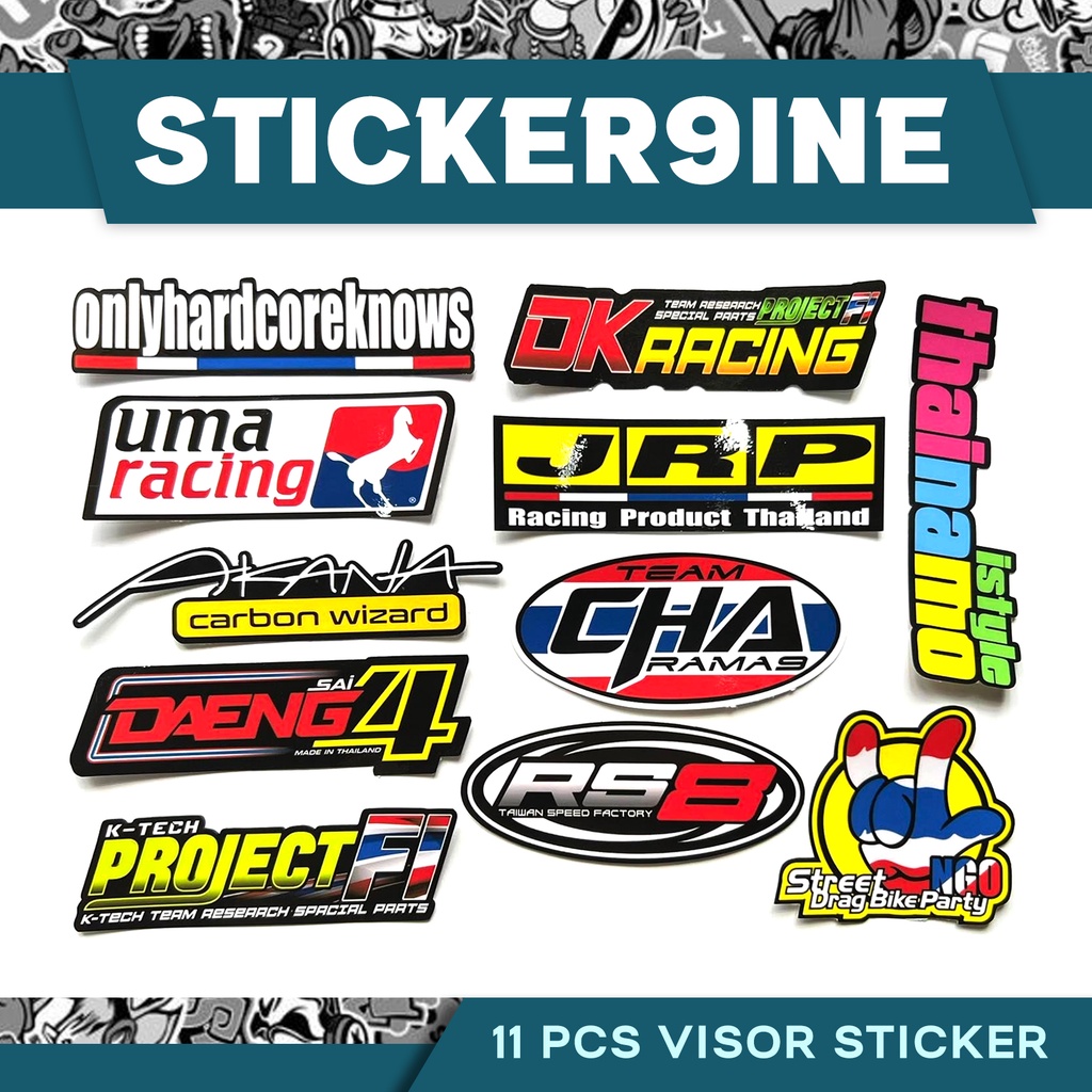 Thai Sticker Motorcycle Visor 11 pcs | Shopee Philippines