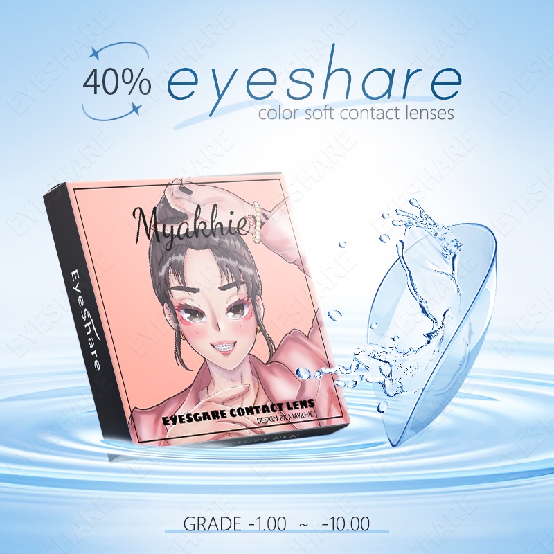 EYESHARE -1.00~ -6.00 clear contact lenses Soft Graded contact lens ...
