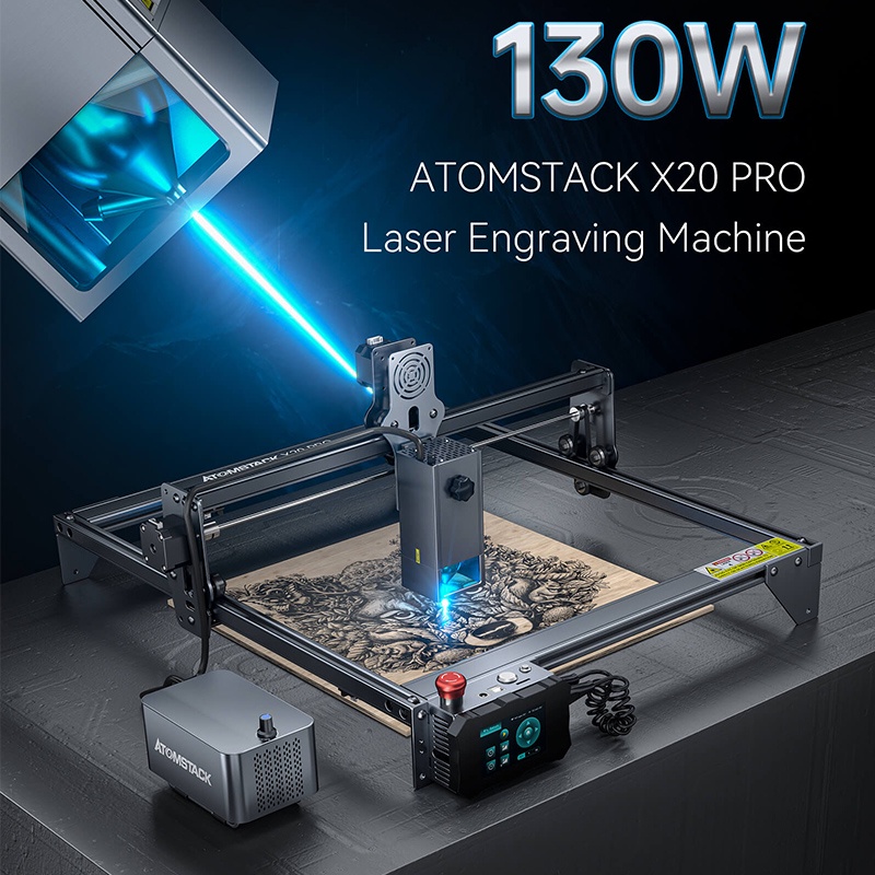 Atomstack X20 Pro 130W Quad-Laser Engraving and Cutting Machine Built ...