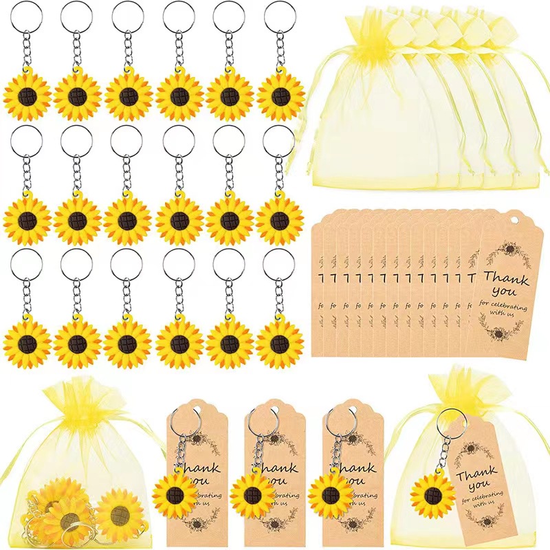 20pcsGift sunflower Key chains party Favors student gift Angel for ...