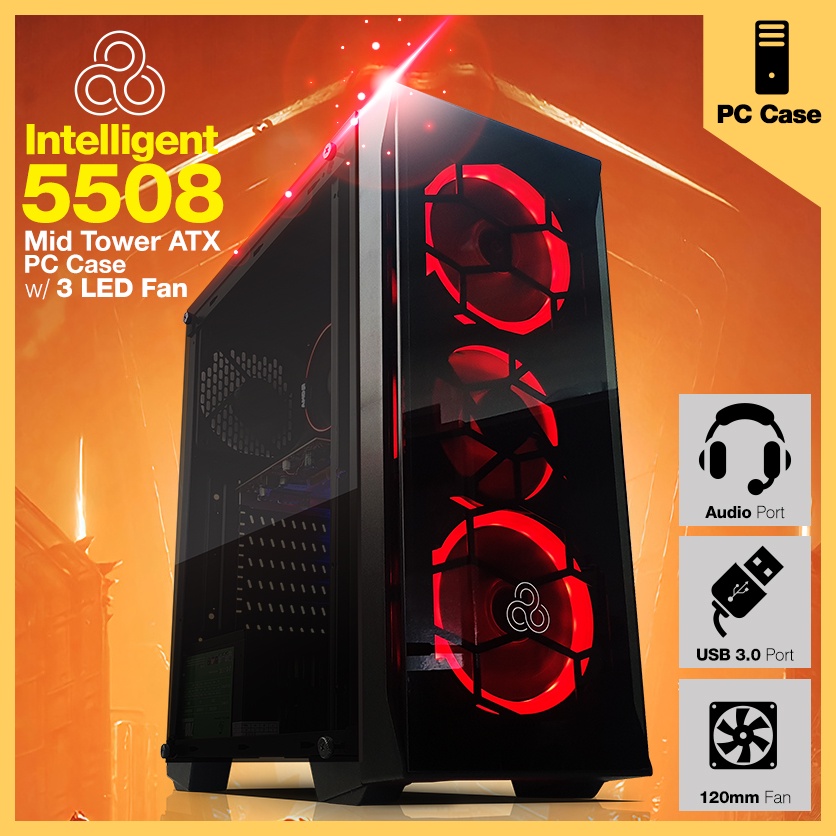 Transparent Mid Tower PC Case - Intelligent 5508 (No PSU included ...