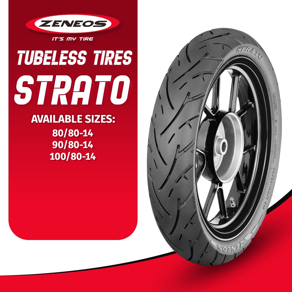 Zeneos STRATO90/80-14 &100/80-14 TubelessMotorcycle Trendy Scootic tire ...