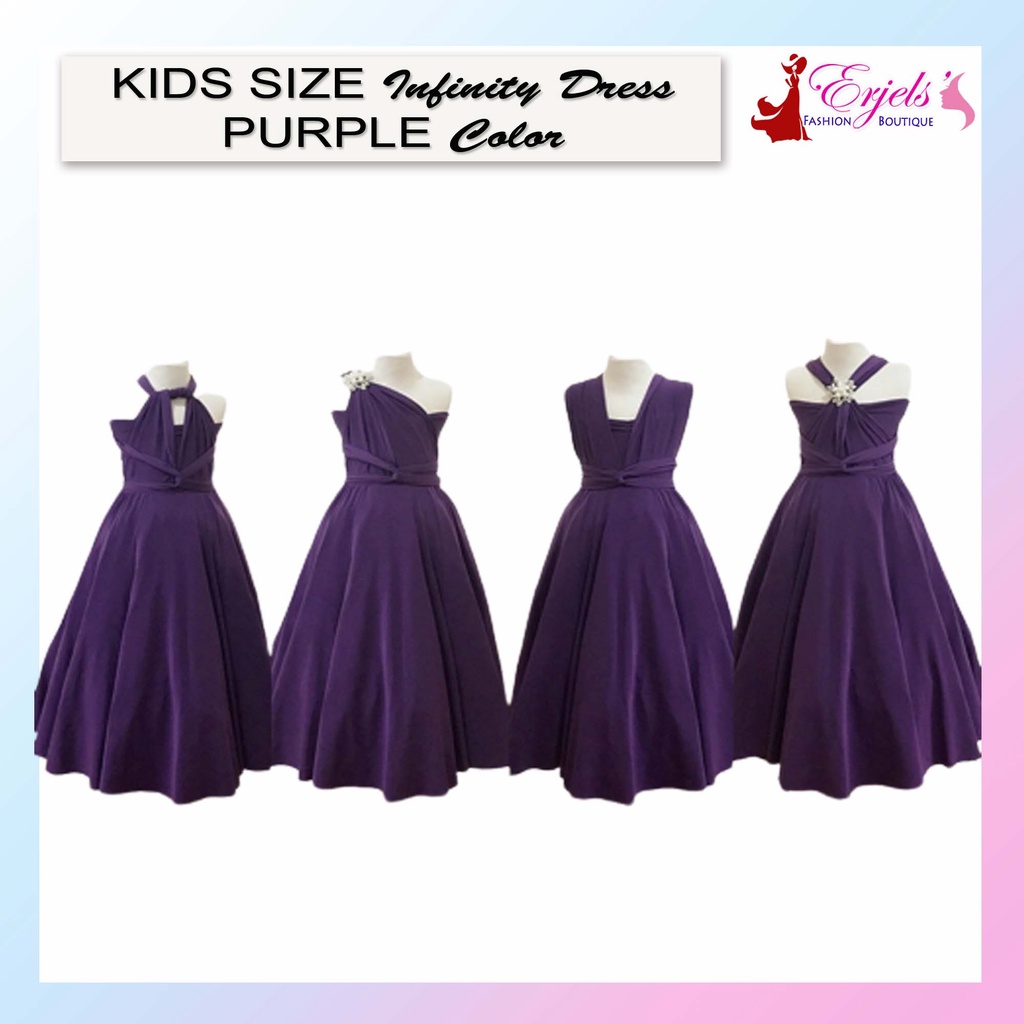 PURPLE / VIOLET Infinity Dress for Kids | With Size 1-12 years old ...