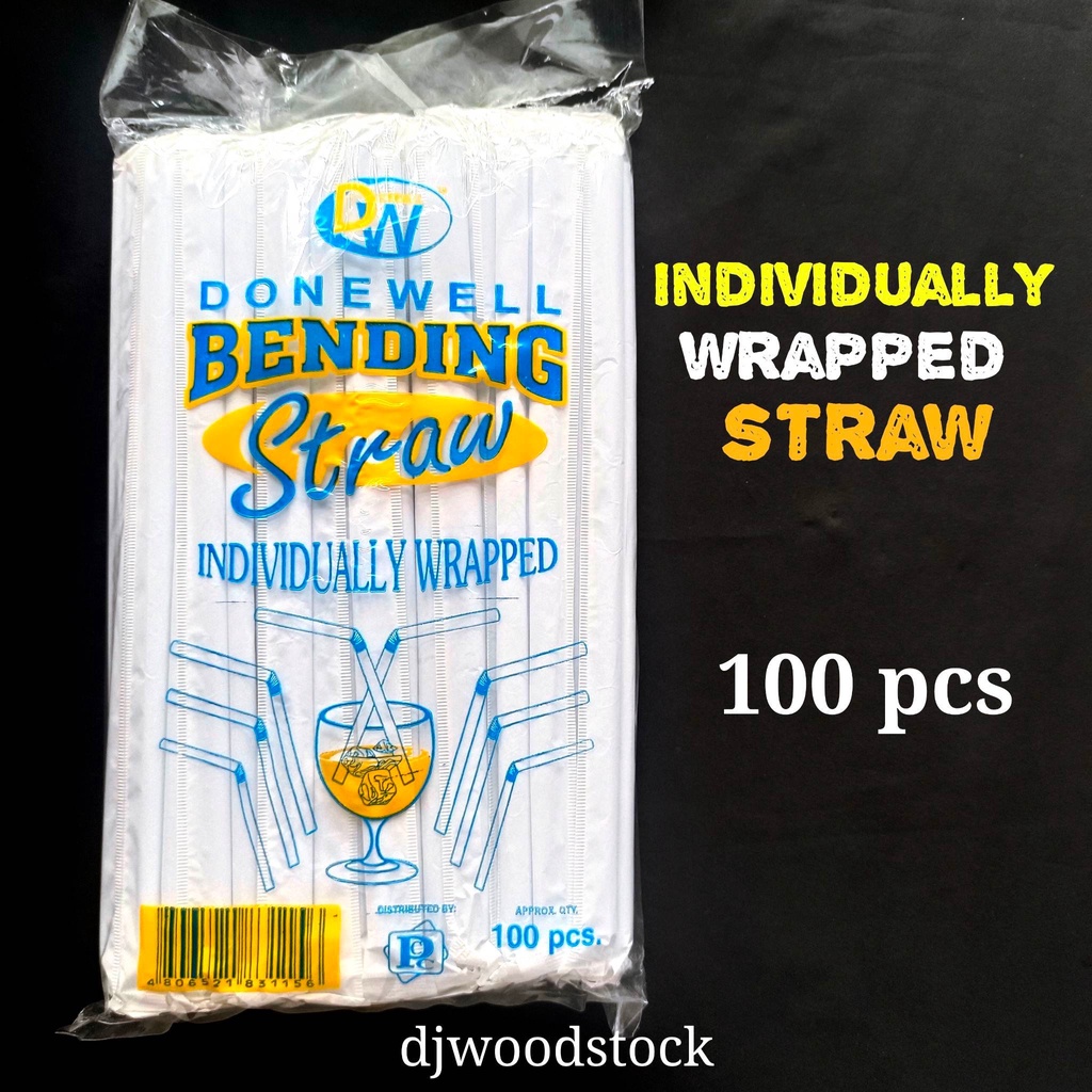INDIVIDUALLY WRAPPED BENDING STRAW 100pcs | Shopee Philippines