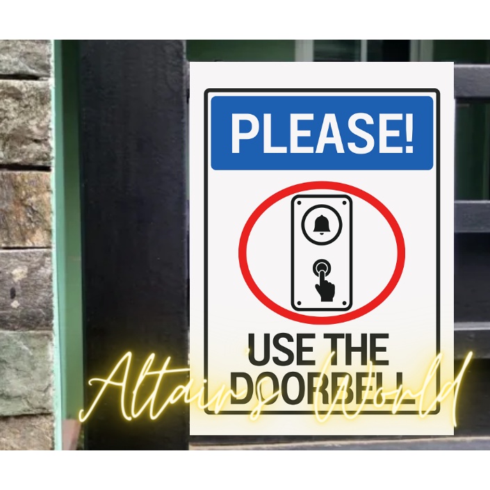 AESTHETIC SIGNAGE : Ring Push Use the Doorbell Door Bell LAMINATED ...