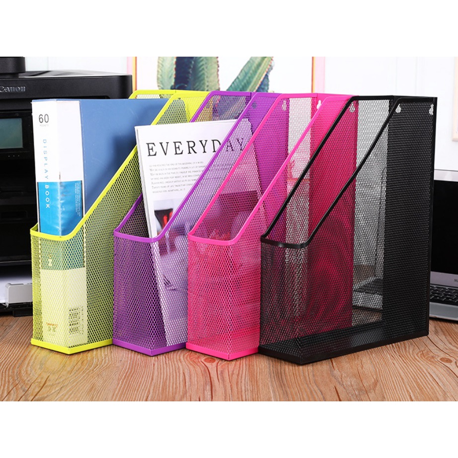 Single metal magazine rack file holder office home storage box tray ...