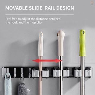 Mobile home bathroom wall mounted mop rack with no punching hook broom ...