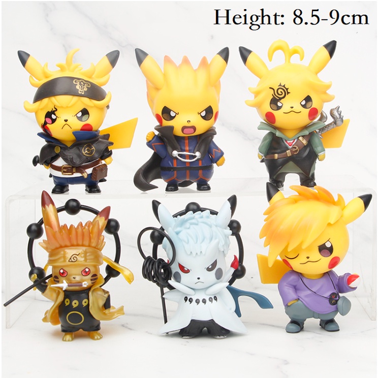 Pokemon Pikachu Naruto Cosplay Uzumaki Naruto Sennin Mode Set of 6 ...