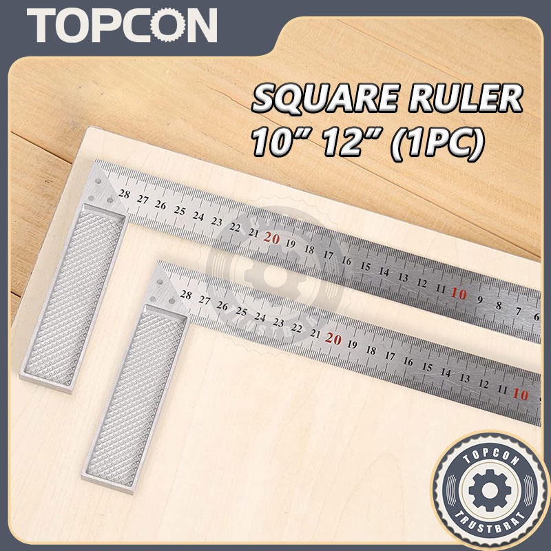 90 degree stainless steel L shape square ruler 10" 12"(per pc) | Shopee ...