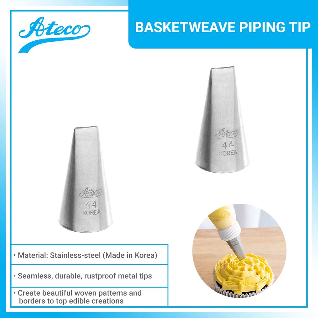 Ateco 44 Basketweave Piping Tip Stainless Steel Icing Tip ( Set of 2 ...