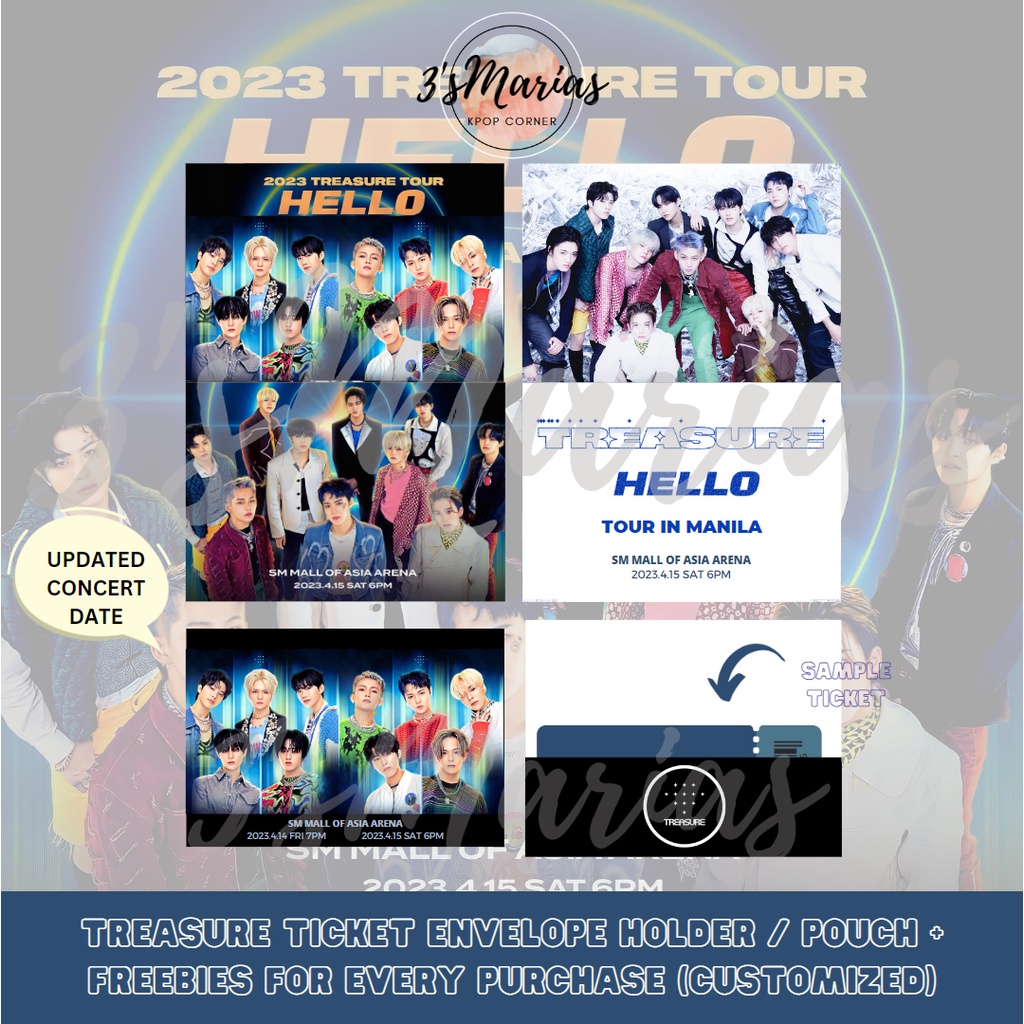 2023 TREASURE TOUR HELLO IN MANILA CONCERT TICKET ENVELOPE HOLDER ...