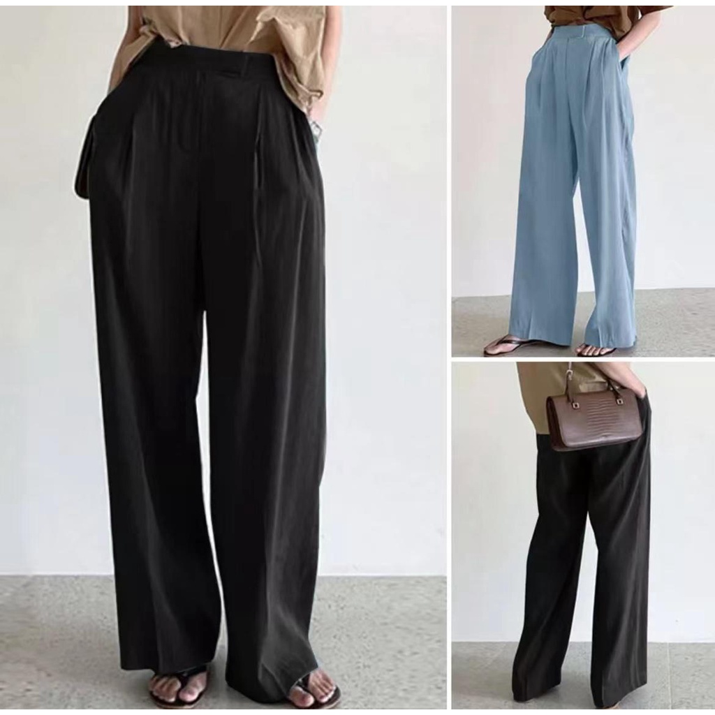 321 Instyle High Waist Waistband Hook and Eye Lock Wide Leg Trouser ...