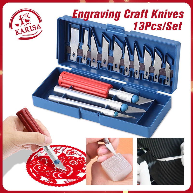 13Pcs/Set Engraving Craft Knife Set Metal Art Knife DIY Hand Tools ...