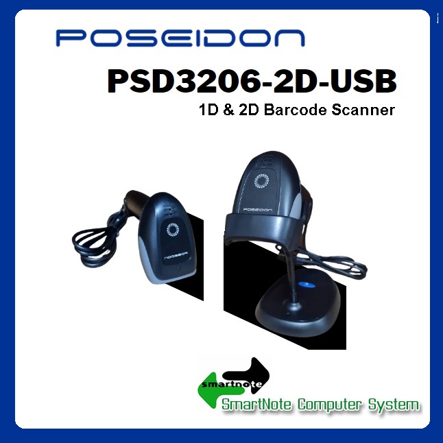 POSEIDON PSD-3206 HANDHELD 1D & 2D BARCODE QR CODE SCANNER USB or Wireless BT | Shopee Philippines