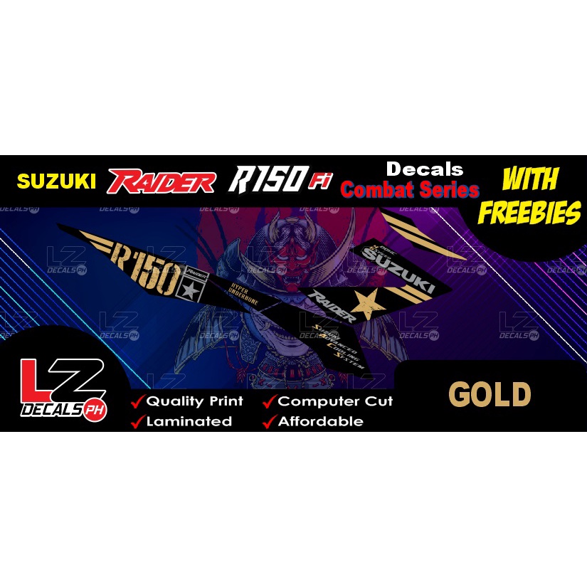 Suzuki Raider R150 Fi Combat Series Decals / Stickers with freebies ...