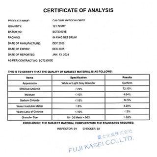 FUJI CHLON 70% Chlorine Japan drum 45 kg | Shopee Philippines