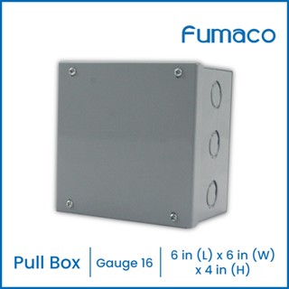 Fumaco Pull Box w/ Cover, Gauge 16, 1/2 3/4 Concentric Knockout 6, 8 ...