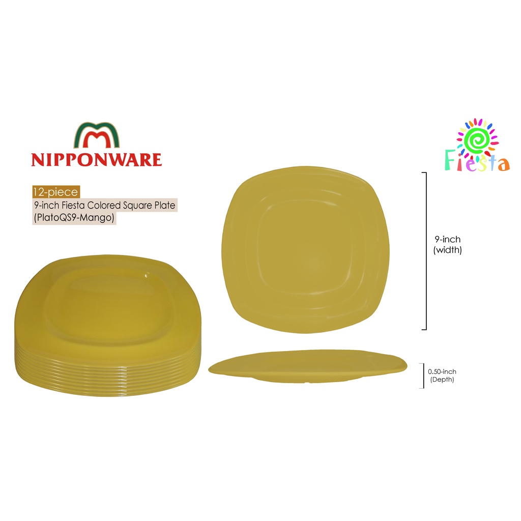 Nipponware 12-piece 9-inch Fiesta Square Plate | Shopee Philippines