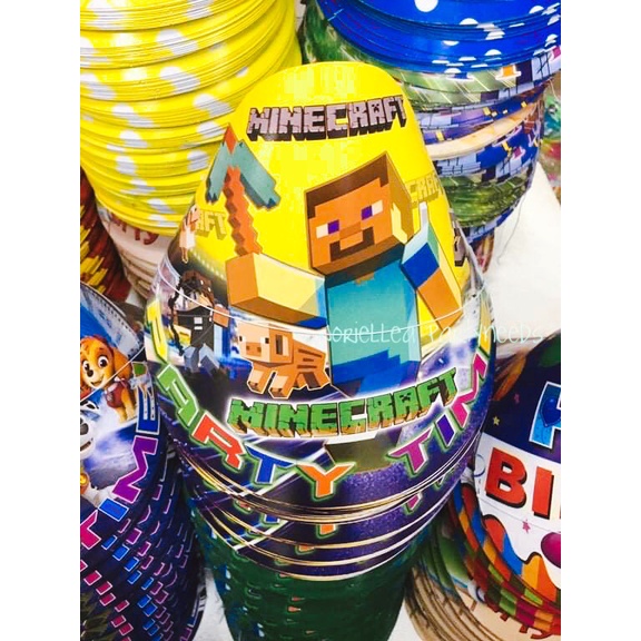 MINEsCRAFT Party Hats 10pcs per pack Minècraft Theme Party Hats 10pcs ...